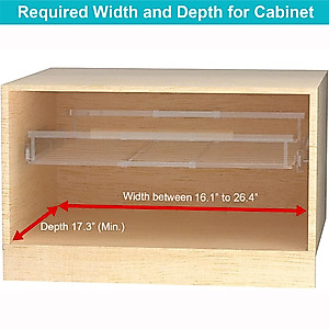 iPEGTOP Pull Out Cabinet Drawer Shelf Organizer, Extendable Sliding Slide Out Pantry Shelves Storage Heavy Duty for Kitchen Cabinets Under Sink, Adjustable Width 16.1~26.4" W x 17.3" D