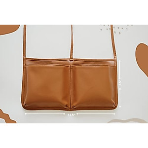 Lu & Ken Baby Nursery Crib Organizer - Vegan Leather Hanging Diaper Organizer for Crib - 13.5 x 7.5 Inch Nursery Storage Bedside Crib – Water and Stain Resistant