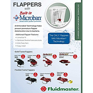 Fluidmaster 504 2-Inch Universal Chlorine Resistant, Long Lasting Flexible Frame Toilet Flapper , Red