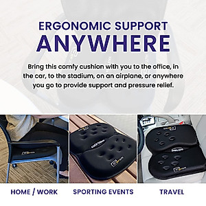 GSeat Classic Gel and Foam Seat Cushion (Gray) - Chair, Car, Office, Commute, Airplane, Wheelchair, Sciatica, Coccyx/Tailbone & Chronic Back Pain Relief - Ergonomic Comfort - Long Lasting