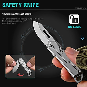 VIFUNCO Keychain Knife, D2 Folding Pocket Knife for Men, CNC Key Knife/Box Cutter Knife for Women, Small Pocket Knives for EDC, Gifts for Dad husband Him