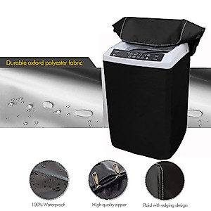 Portable Washing Machine Cover,Top Load Washer Dryer Cover, Washing Appliance Protector(Black) (XL-W23D26H37)