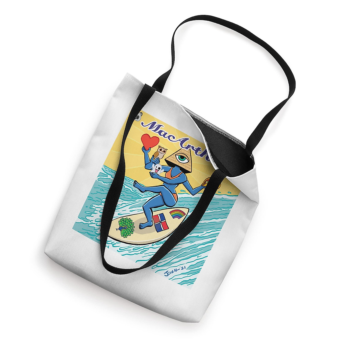 MacArthur - Surfing Pyramid Text Goddess Tote Bag