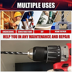 wesleydrill Masonry Drill Bit Set 5 pcs 1/4"-1/2" Concrete Drill Bit Set Fit for Home DIY Building and Engineering Suitable for Electric Drill or Professional Drill
