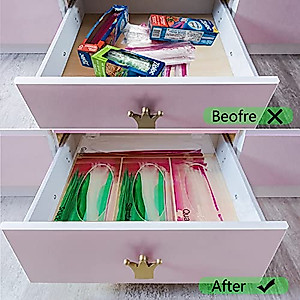 BTYEEUYI Ziplock Bag Storage Organizer For Kitchen Drawer, Super Clear Baggie Organizer, Sandwich Bag Organizer Acrylic Food Bags Dispenser, Easy to Refill And Take out, Fits Ziplock Bag, Hefty