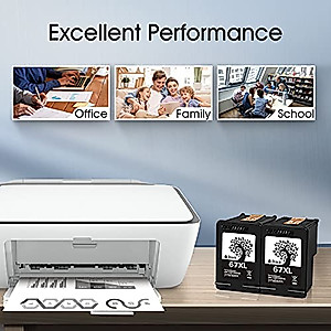 H&BO TOPMAE Remanufactured Ink Cartridges Replacement for HP 67 67XL 3YM57AN for HP DeskJet 2755 1255 2732 2752 Envy Pro 6055 6400 6455 6458 DeskJet Plus 4100 4155 4158 Printer (2 Black)