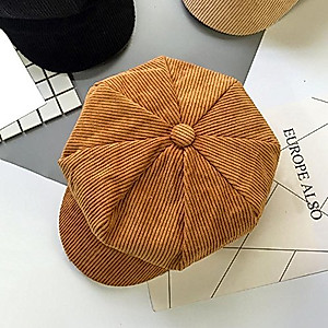 ZLSLZ Women's Retro Peaked Ivy Newsboy Paperboy Gatsby Cabbie Painter Cap Hats (5-Tan)