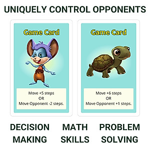 Tortue Forest Run Board Game - Awesome Jungle Adventure, Easy to Play, Total Family Fun, Creative Play, Conquer Math Anxiety, 2-4 Players, 30-45 Min, 7+ Years, Gifts for Boys and Girls