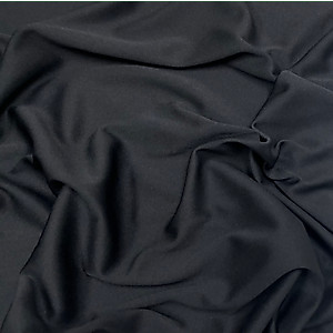 Interlock Fabric Lightweight Polyester Knit Lining Stretch 60'' Wide-1 Yard (Black)