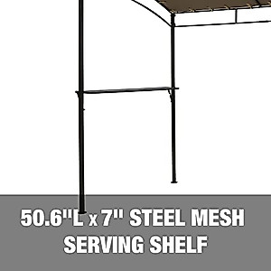 Bliss Hammocks Bliss Outdoors BCA-100 85in BBQ Grill Gazebo Canopy w/Serving Shelf, Steel Construction, Weather-Resistant, Sun-Shade, Bronze