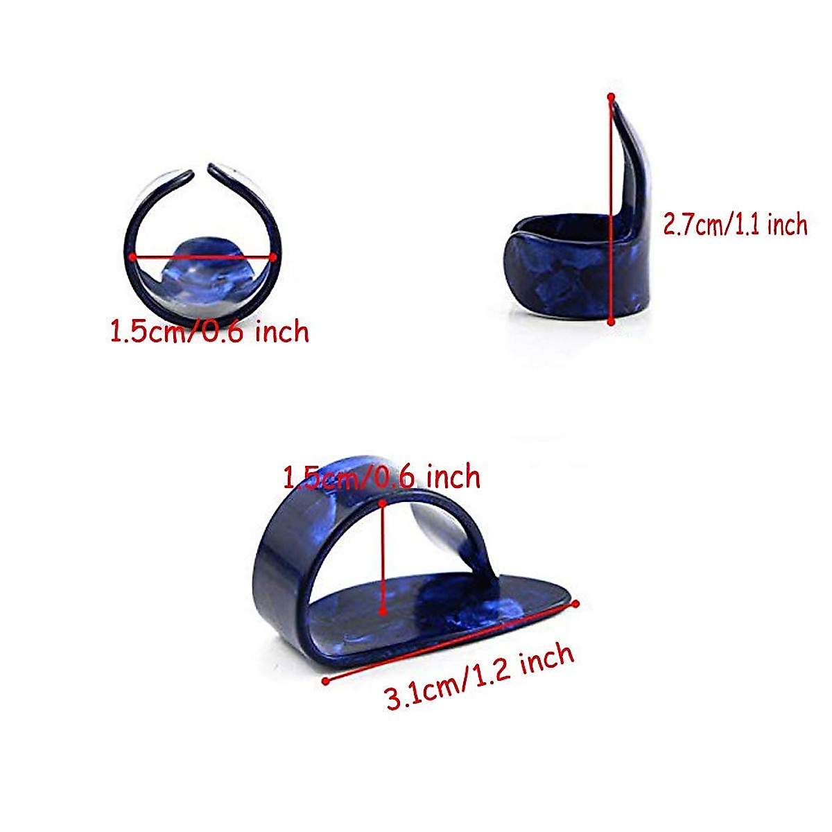 KEWAYO 15 Pieces Steel Finger Picks Set, Including Stainless Steel Finger Picks and Thumb Picks, Metal Finger Picks Adjustable Bass Finger Picks for Guitar, Banjos, Instruments (Stylish Style)