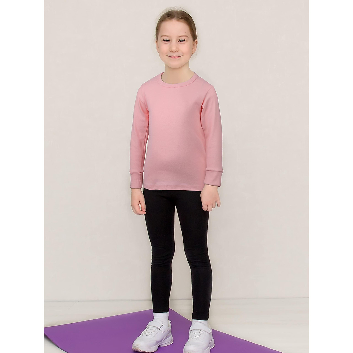 Cooraby 6 Pack Girls Boys Athletic Performance Long Sleeve Shirt Tops Kids Thermal Stretch Undershirt Moisture Wicking Top