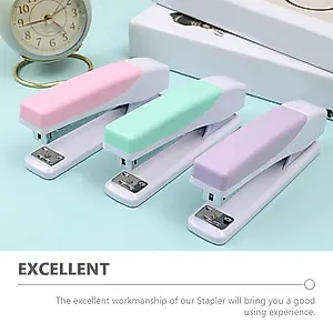 LUOZZY Desktop Large Capacity Stapler - Reduced Effort, Labor-Saving for Office Desk Accessories, Purple