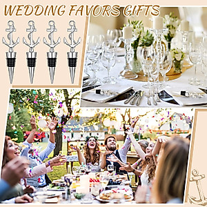 20 Pcs Anchor Wine Bottle Stopper Beach Themed Wine Stoppers Nautical Wine Gifts Nautical Wedding Favor Anchor Vacuum Red Wine Preservation Stopper for Party Shower Holiday Birthday, Silver