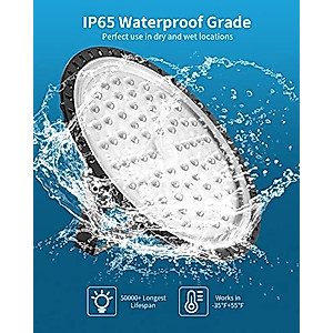 papsbox 10 Pack 300W UFO high Bay Lights,30000LM 6500K Super Bright Daylight White highbay led Light Fixture,110V Area lamp IP65 for Shop Garage Warehouse Workshop Gym Factory Commercial Lighting