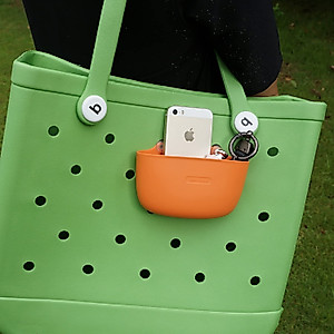 MOTAIN Motain Insert Travel Organizer Storage Pouch,Accessory Bag Compatible with Bogg Bags,Keep Cell Phone, Lipstick, Sunglasses etc(Orange)