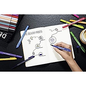 STABILO Nylon Tip Writing Pen pointMax ARTY - Wallet of 18 - Assorted Colors