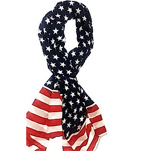 Shimmer Anna Shine USA American Flag Patriotic Scarf (Red White and Blue)