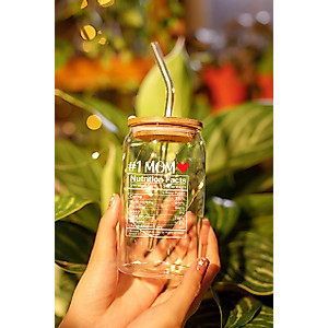 NewEleven Mother Day Gift For Mom - Gifts For Mom From Daughter, Son, Kids - Unique Birthday Gifts For Mom, New Mom, Bonus Mom, Pregnant Mom - Funny Gifts Ideas For Mom - 16 Oz Coffee Glass