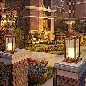 KLFJFD Solar Lights Outdoor,Chinese Style Solar Wall Lamp Outdoor LED Column Head Light Creative Outdoor Waterproof Column Light,for Home Garden
