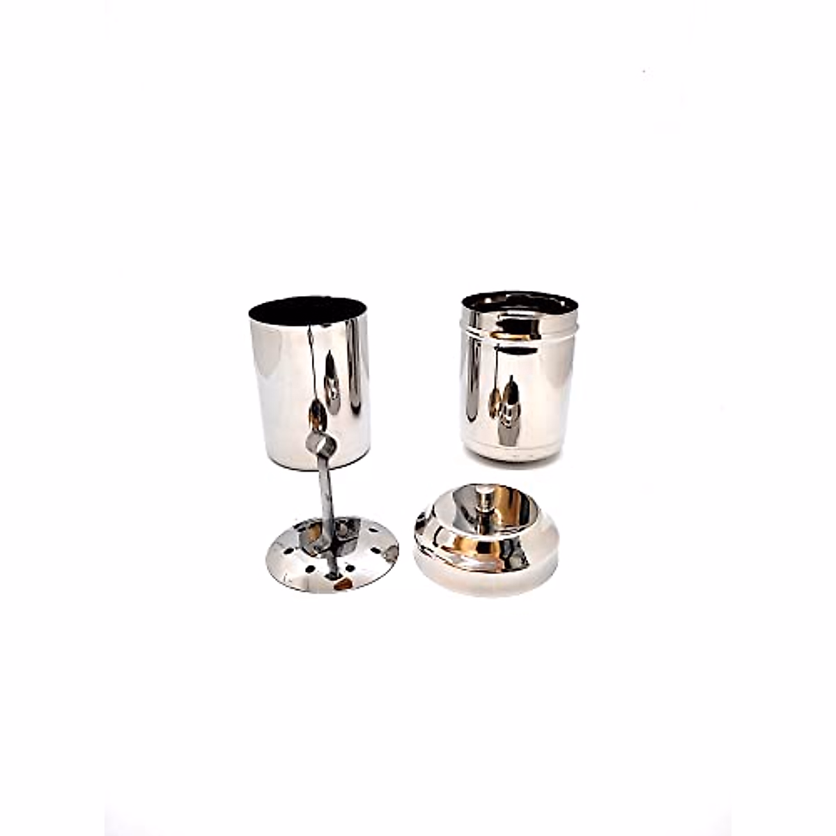 KERAM south indian coffee drip maker-permanent/reusable phin filter for 3-4 serving cup 6.6 Oz(200 ml) made of metal SS 304 food grade camping/travelling small decoction dripper maker,Silver, CDM-200