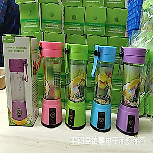 Portable Blender, 6-Blade Cutter ,Handheld Fruit Squeezer Smoothie Blende, Personal Size Blenders with USB Rechargeable Mini Fruit Juice Mixer, Mini Juicer Smoothie Blender Bottles Travel 380ML (Green)