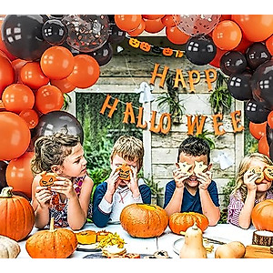 Orange and Black Balloons Arch Garland Kit-148Pcs Orange Black Metallic Confetti Balloon for Birthday Anniversary New Years Baby Shower Engagement Wedding Retirement Party Decoration