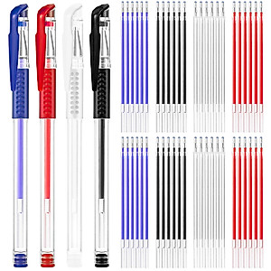 Outus 8 Pieces Heat Erase Pens Fabric Marking Pens Heat Erasable Pens with 56 Pieces Refills for Quilting, Sewing, DIY Dressmaking