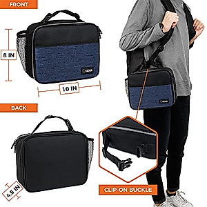 OPUX Insulated Lunch Box for Kids, Boys, Girls | Soft Leakproof Lunch Bag for Men Women | Reusable Durable Thermal Lunch Pail for School Work Office | Fit 6 Cans (Navy)