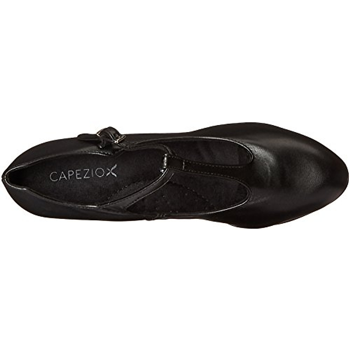Capezio Womens Jr. Footlight T-Strap Dance Shoe, Black, 8 US