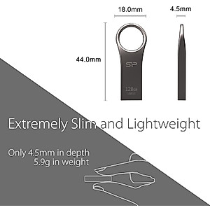 Silicon Power 64GB Jewel J80 USB 3.0 Flash Drive, Titanium (SP064GBUF3J80V1T)