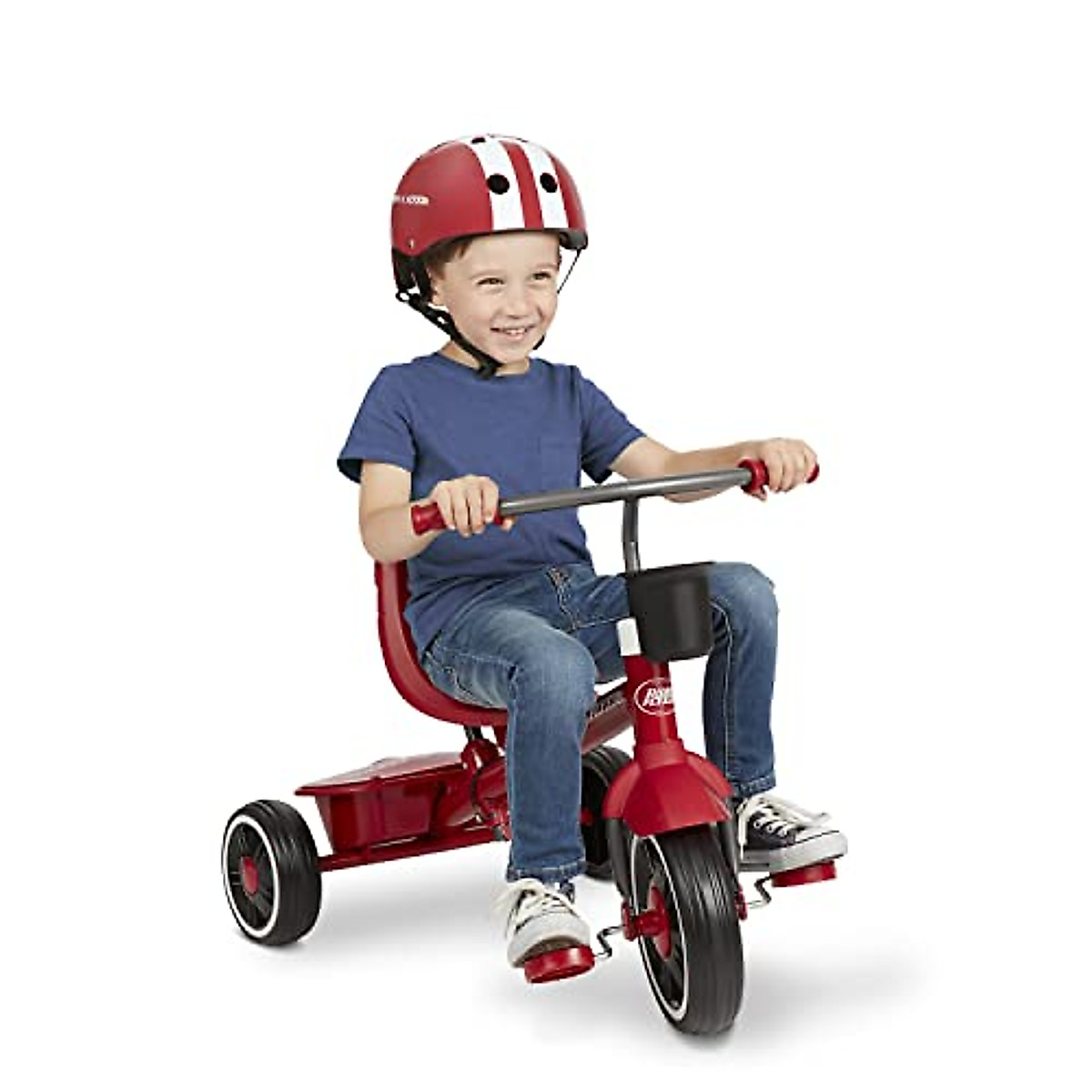 Radio Flyer Pedal & Push 4-in-1 Stroll ' N Trike®, Red Tricycle, for Toddlers Ages 1-5 (Amazon Exclusive), Toddler Bike