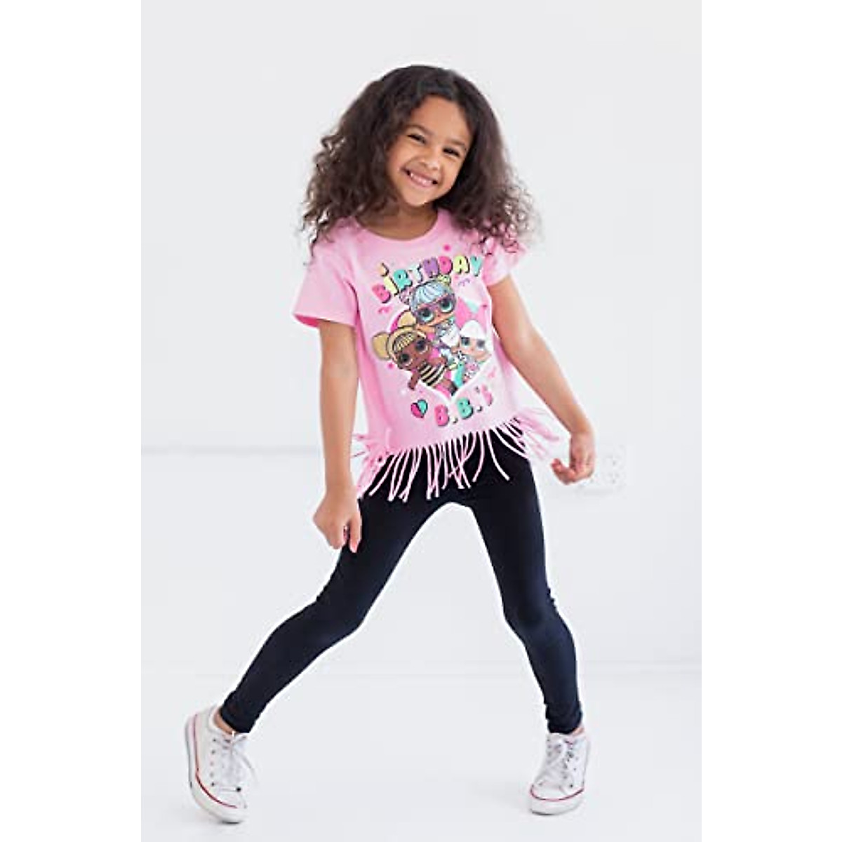 L.O.L. Surprise! Diva Bon Bon Queen Bee Birthday Little Girls T-Shirt Pink 6-6X