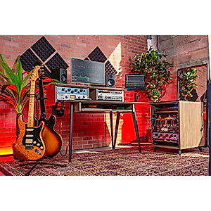 Gator Frameworks Elite Series 10U Studio Rack Desk with Slide-Out Tray and Rear Cable Passthrough; Dark Walnut Finish (GFW-ELITEDESKRK-BRN)