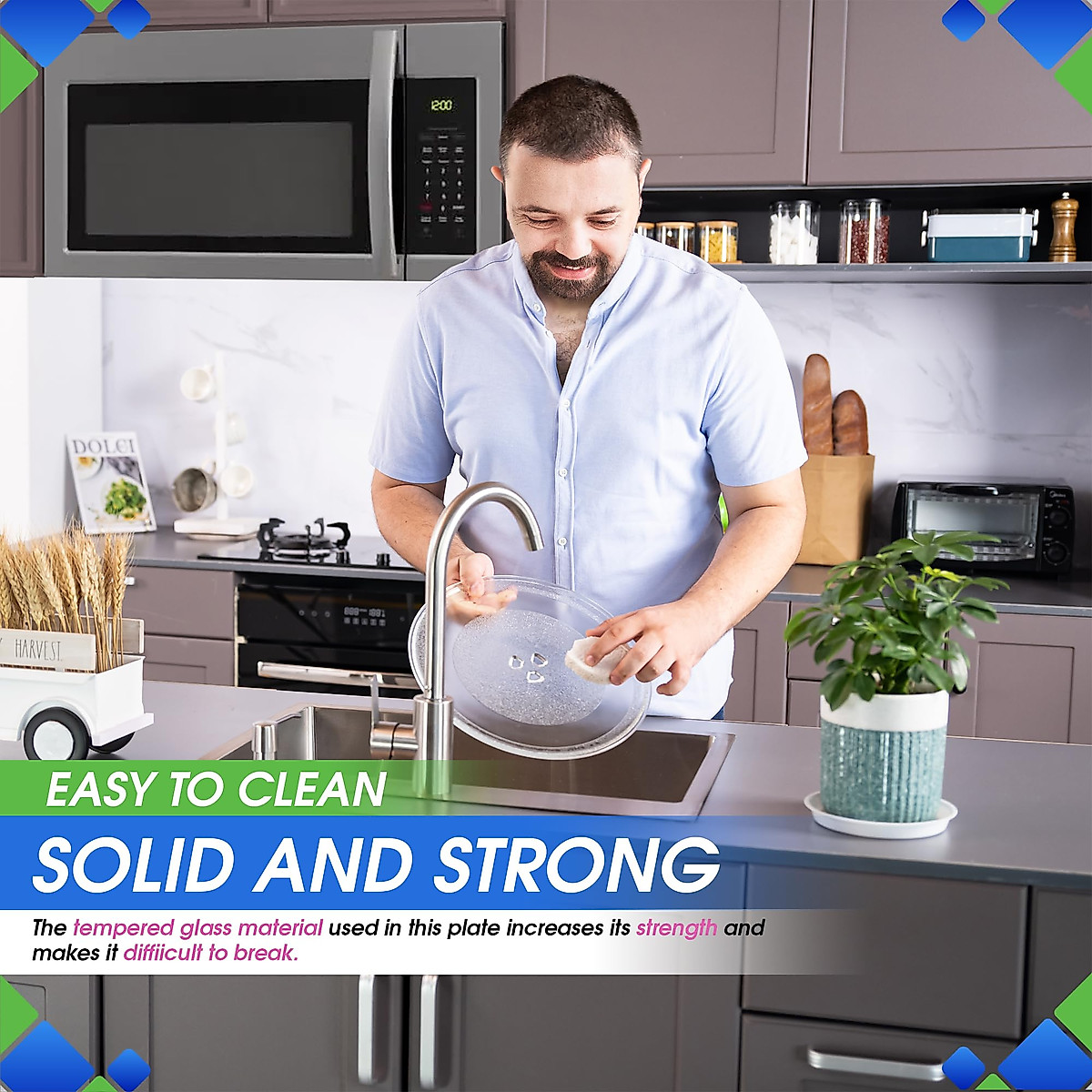 Microwave Plate Replacement for Whirlpool W10337247, W11367904 Microwave Glass Turntable Tray 12 Inch