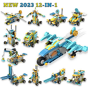 IBLIMS 12 in 1 STEM Coding Robot Building Blocks, Educational Engineering Toys for Kids 6-16, App & Remote Control Robotics Toys, Gift for 7-9 8-14 Year Old Boys Girls, STEM Projects Kits, 606pcs