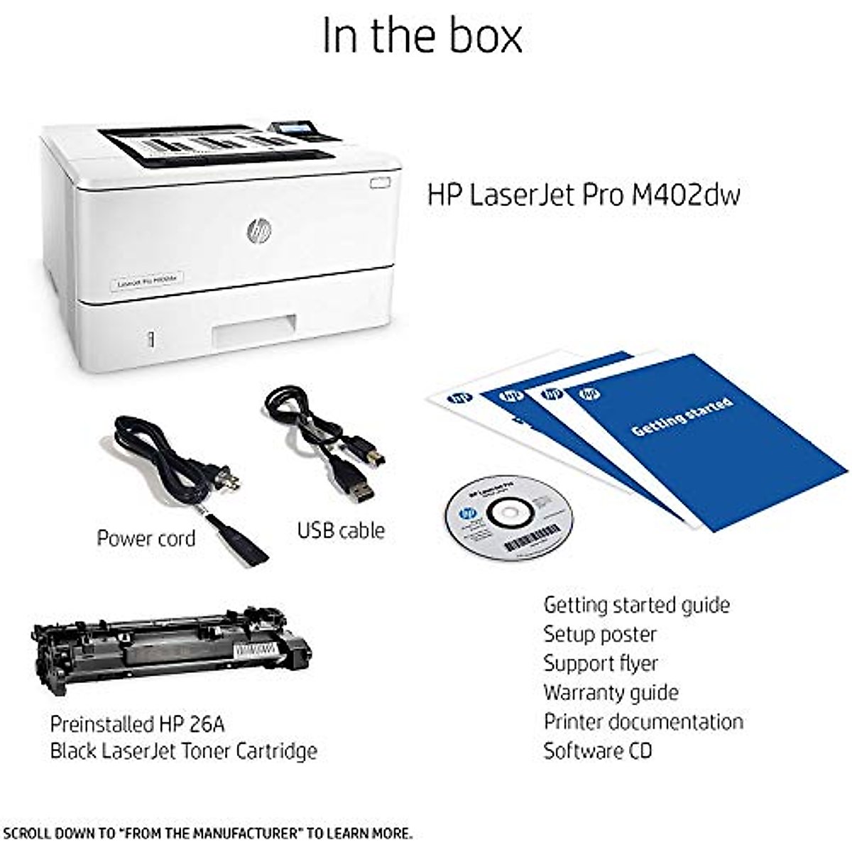 HP LaserJet Pro M402dn Laser Printer with Built-in Ethernet & Double-Sided Printing, Amazon Dash replenishment ready (C5F94A), A4