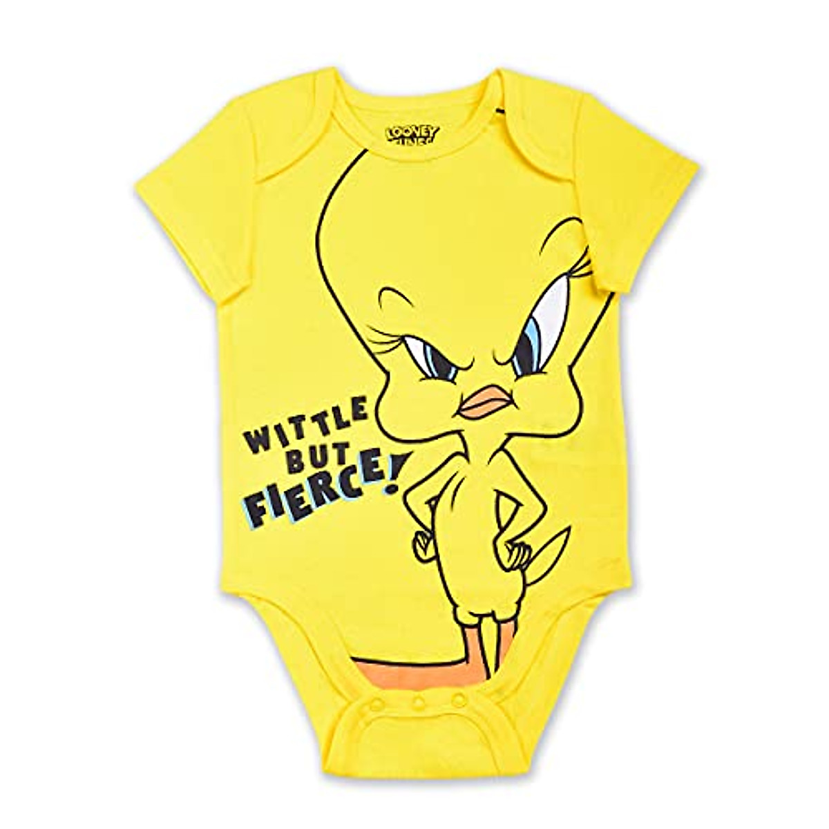 Warner Bros. Looney Tunes Boys’ 5 Pack Short Sleeve Bodysuit for Newborn and Infant – Yellow/Grey/Brown/White/Black