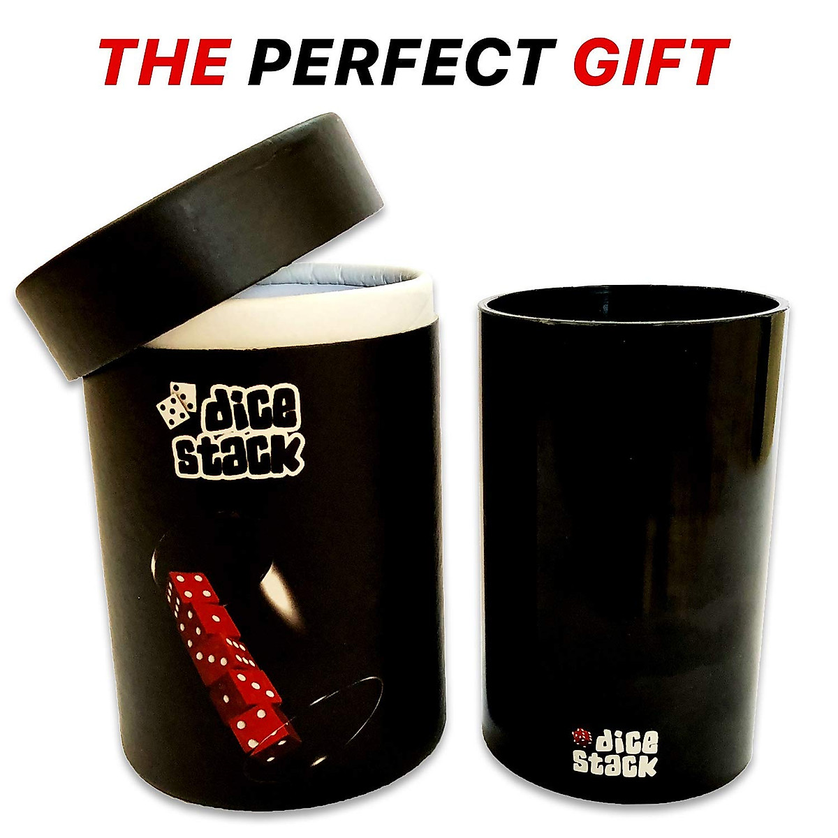 Dice Stacking Cup Set - Professional Straight Cups with 4 Razor Edges 19mm Real Casino Dice in a Box - Accessories - Magic Tricks - Green