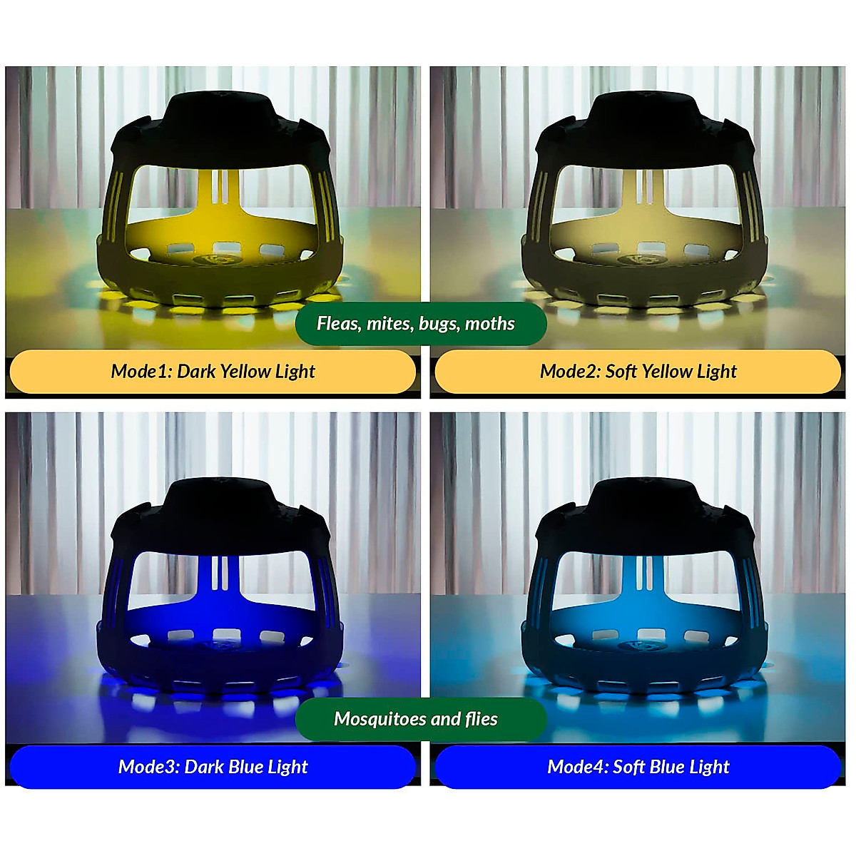 FROGURU Flea Trap with 20 Sticky Refill Discs - Easy to Use Indoor Flea Catcher Treatment with 4 LED Light Modes - Traps Insects Inside Your Home Like Fleas, Flies, Mosquitoes, Gnats, Moths, etc.