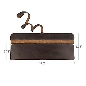 Cast Leather Co., Single Knife Case, Rectangular Protector for Chef's Knife, Travel Bag, Full Grain Leather, Handmade, Bourbon Brown