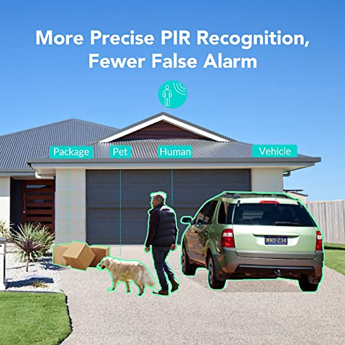 NETVUE Security Camera Wireless Outdoor Combination USB Solar Panel Suit, 2K Color Night Vision AI Motion Detection IP65 Weatherproof Spotlight Siren Alarm Cloud/SD Storage