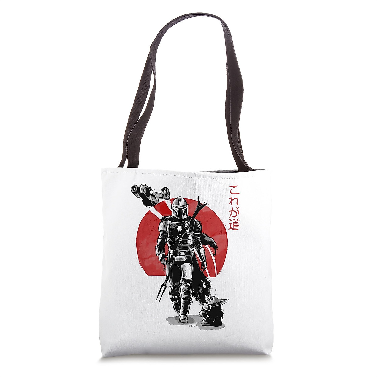 Star Wars: The Mandalorian & The Child Kanji Ink Portrait Tote Bag