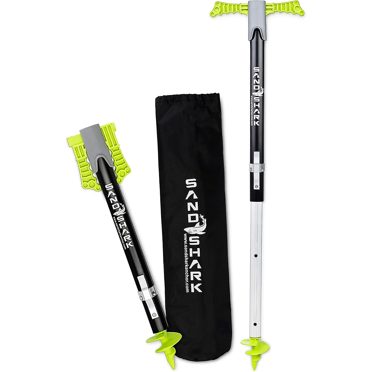 SandShark Supersport 2.0 Boat Anchor - Shallow Water Anchor Pole - Great Jet Ski Anchor, PWC Anchor, Pontoon Boat Accessories for Beach and Sandbar - Adjusts 29"-48" w/Case