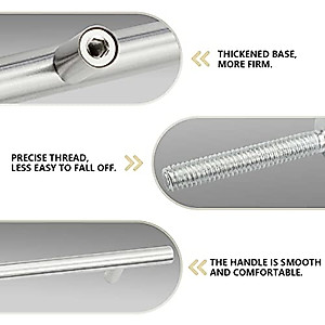 SANATO 12 Pcs 8 Inch (5 Inch Hole Center) Brushed Nickel Cabnet Pulls Kitchen Cabinet Handles, Made of Stainless Steel, Ideal for Cabnet, Drawer, Cupboard