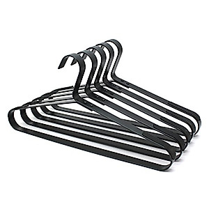 6Pack Koobay 16.5" Black King Size Aluminum Laundry Hangers Clothes Storage Coat Suit Hangers with Anti-Slip Strips