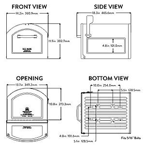 Architectural Mailboxes 950020B-10 Centennial Postmount Mailbox, XL, Black