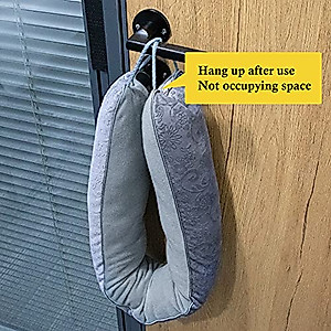 fowong Door Draft Stopper 38 Inch Weighted Under Door Draft Blocker Soundproofing Guard Wind Blocker with Hook Tapes for Easy Install, Grey