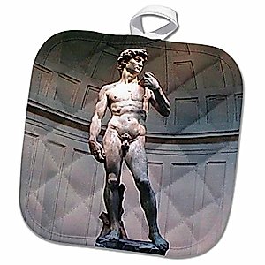 3dRose Michaelangelos David Statue Potholder, 8 x 8
