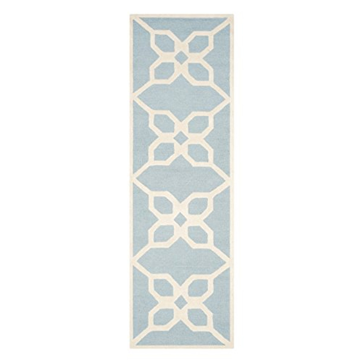 SAFAVIEH Cambridge Collection Area Rug - 8' x 10', Blue & Ivory, Handmade Geometric Wool, Ideal for High Traffic Areas in Living Room, Bedroom (CAM722B)